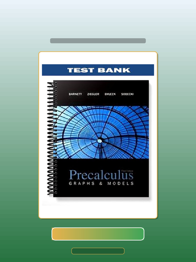 Precalculus Graphs and Models 3rd Edition by Barnett Full Version | PDF ...