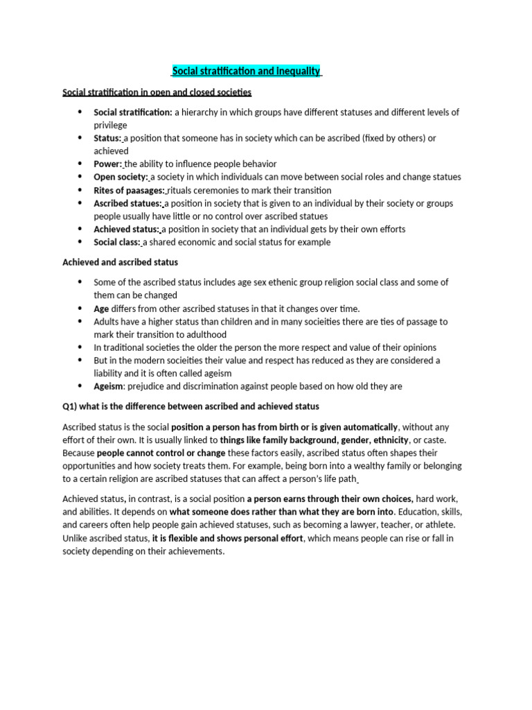 Social Stratification and Inequality | PDF | Cost Of Living | Poverty
