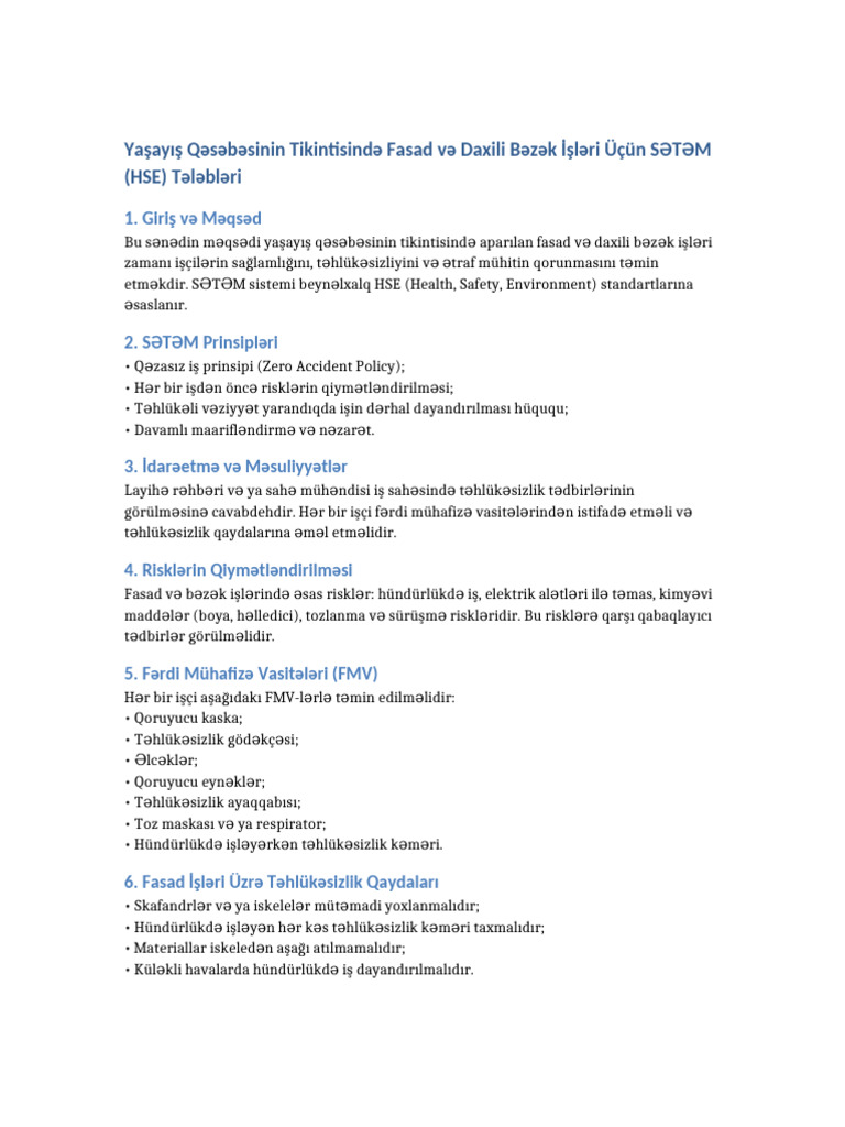 SETEM Telebleri Fasad Bezek Isleri | PDF