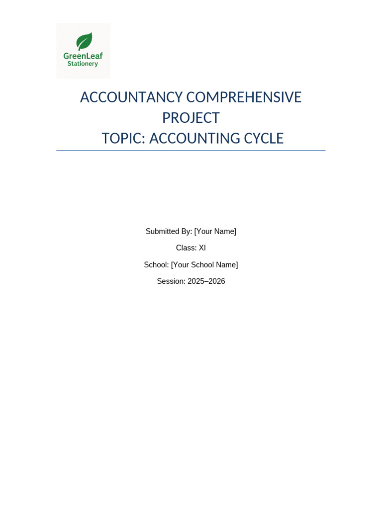 Comprehensive Accounting Cycle Project | PDF | Debits And Credits ...