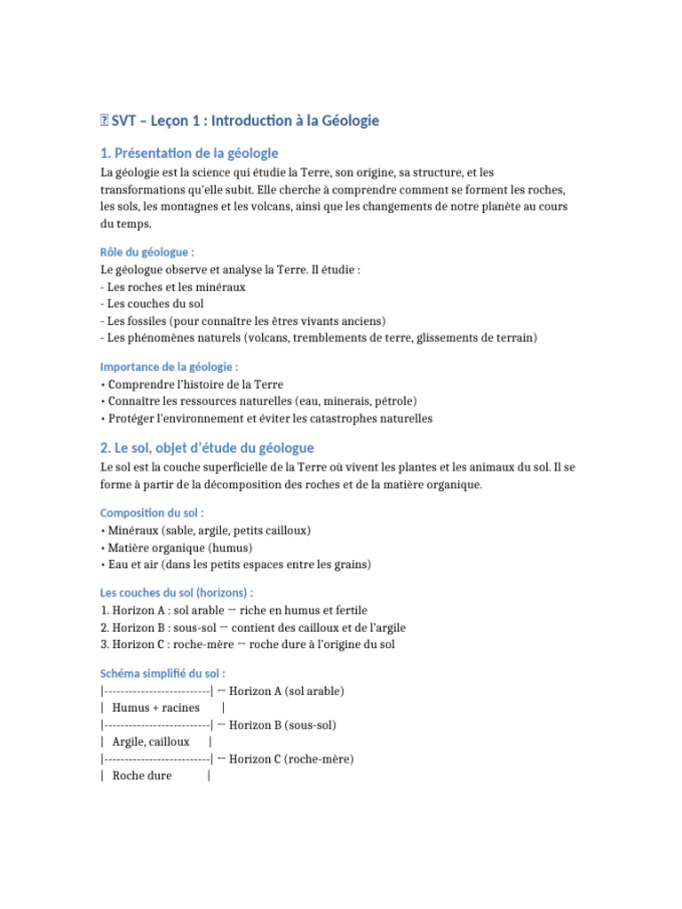 Introduction à la Géologie et Sol | PDF | Sol (pédologie) | Géologie