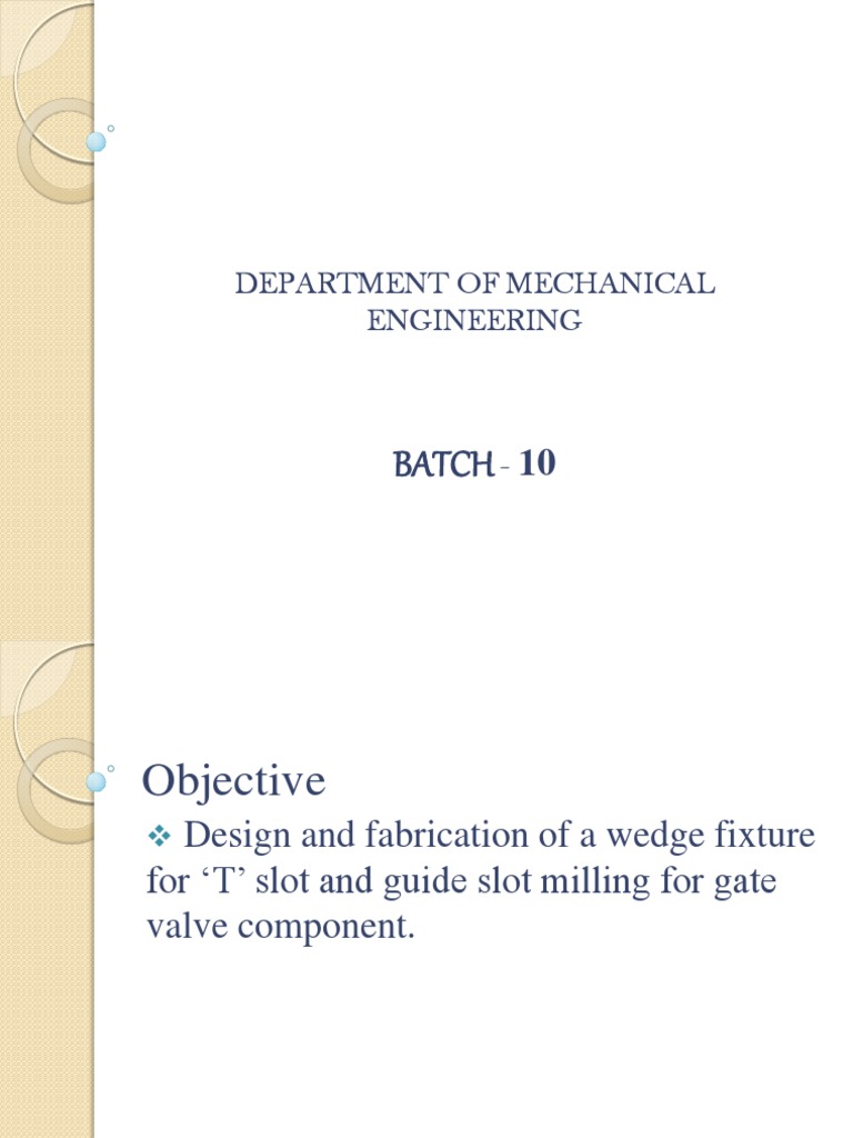 Wedge Fixture Design for Milling Gate Valves | PDF | Structural Steel ...