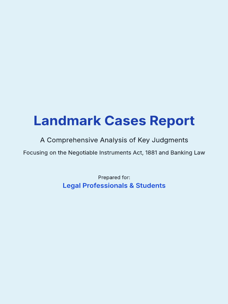 Landmark Ni Act Cases SC Review Analysis Cheque | PDF