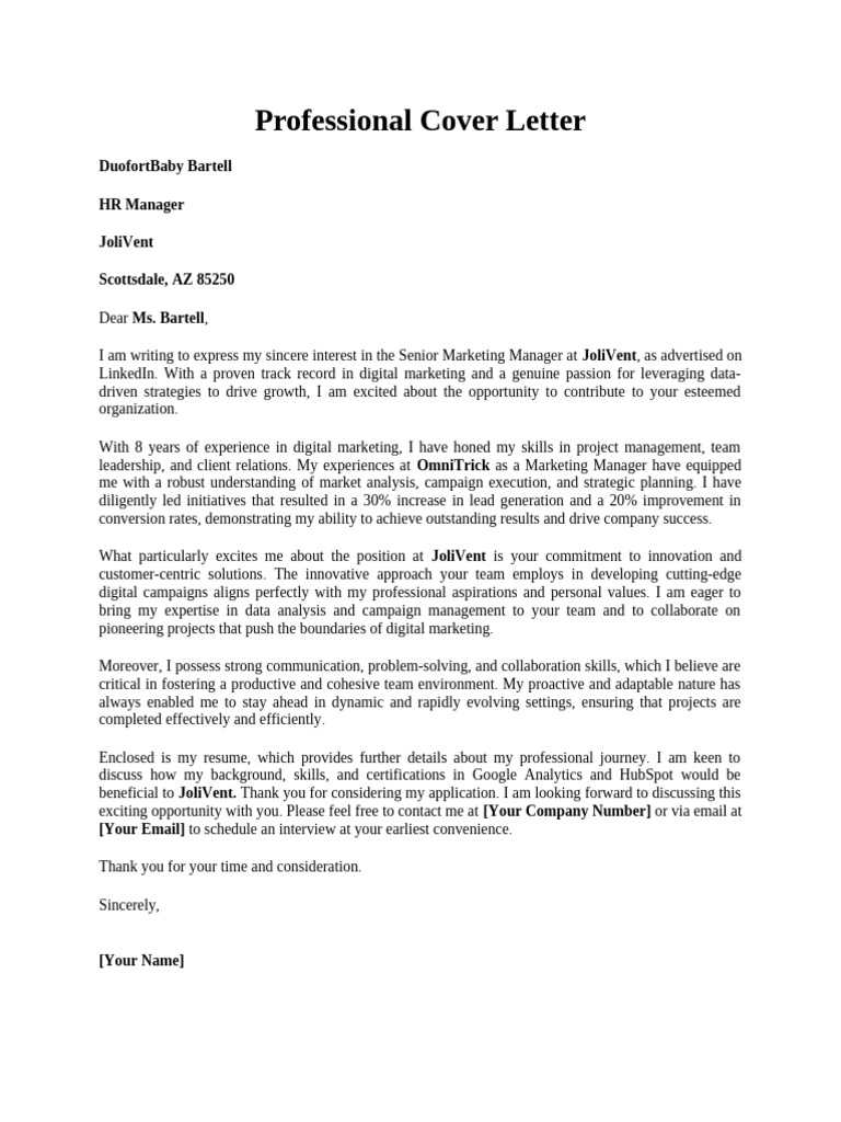Professional Cover Letter | PDF