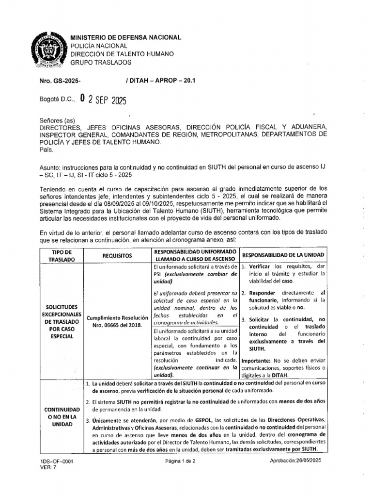 Gs-2025-067034-Ditah Continuidad | PDF