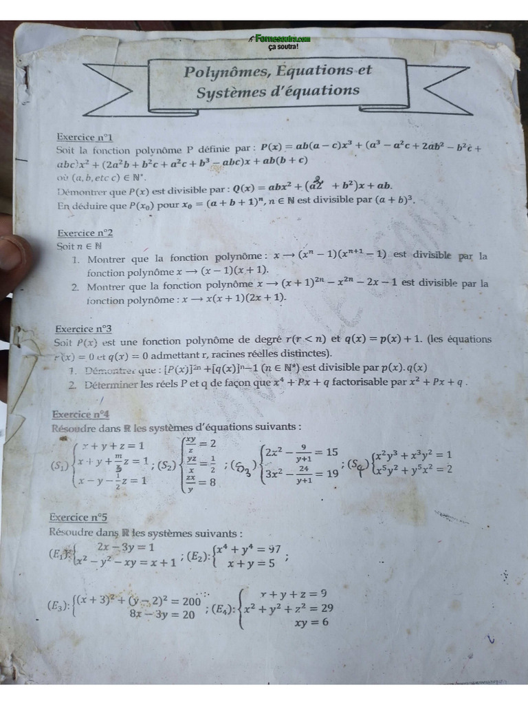 Fascicule de Maths 1ière S Exo Corriges by Tehua | PDF