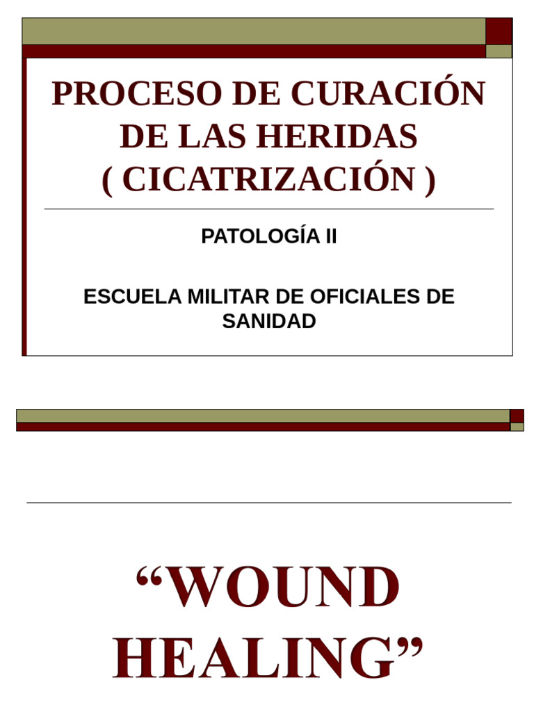 Curación y Cicatrización de Heridas | PDF | Cicatrización de la herida ...