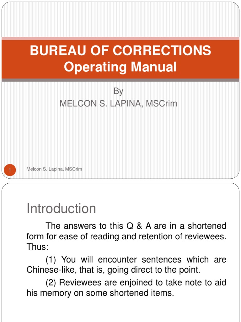 BUCOR Operating Manual Overview | PDF | Prison | Sentence (Law)