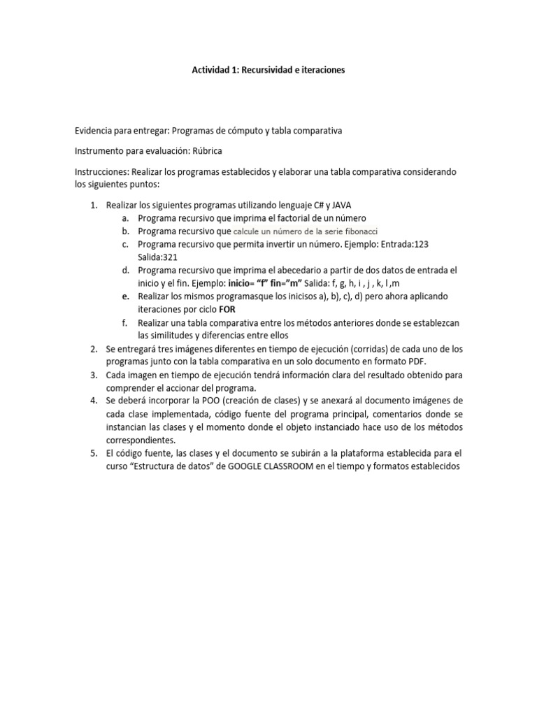 Recursividad 1 | PDF