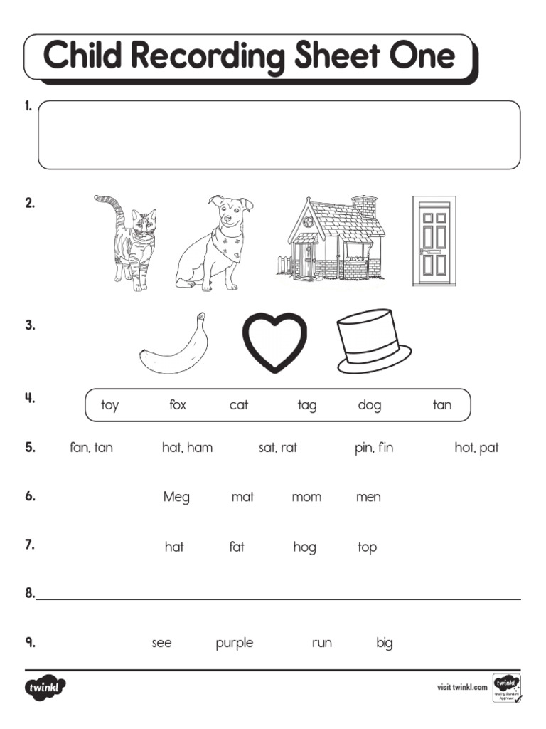 Child Recording Sheet for Early Learning | PDF