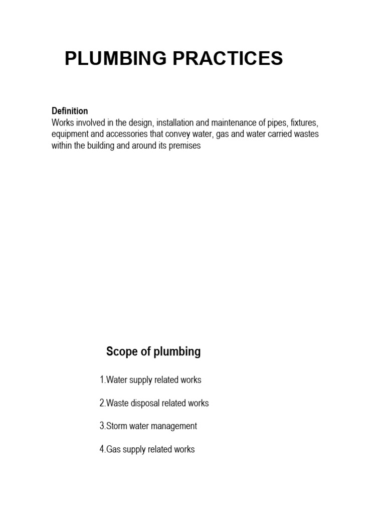 Plumbing Introduction | PDF