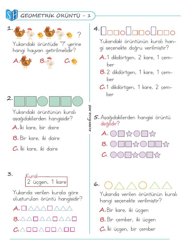 Geometrik Oruntu 1 KOLAY SEVIYE | PDF