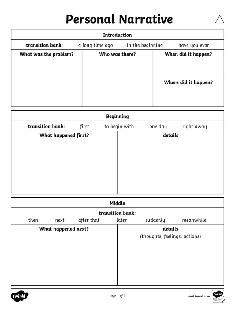 Personal Narrative Expanding | PDF