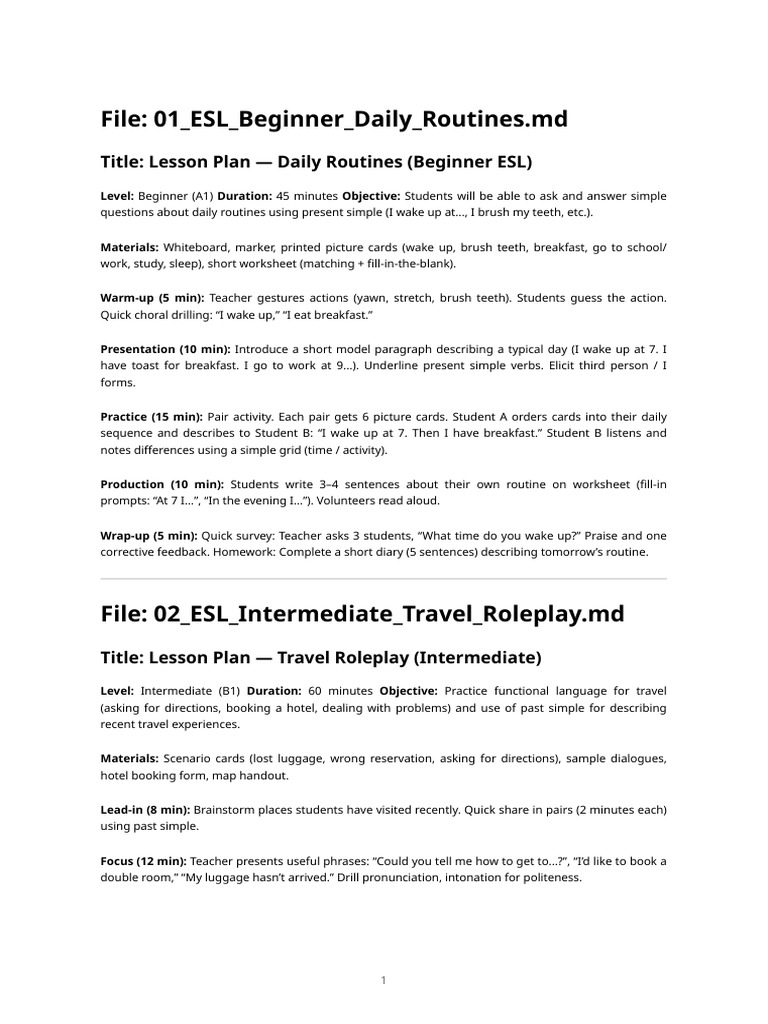 1 One Page Uploads - Lesson Plans & Essays | PDF | Multilingualism ...