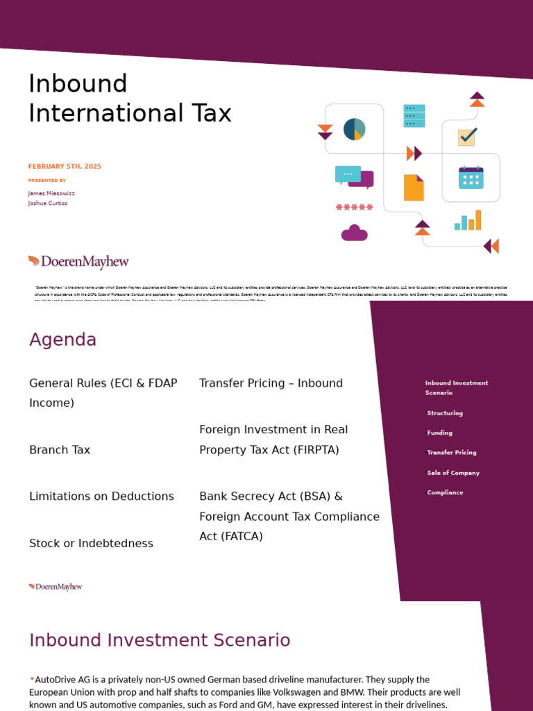 2025 Inbound International Tax PP | PDF | Tax Deduction | Debt
