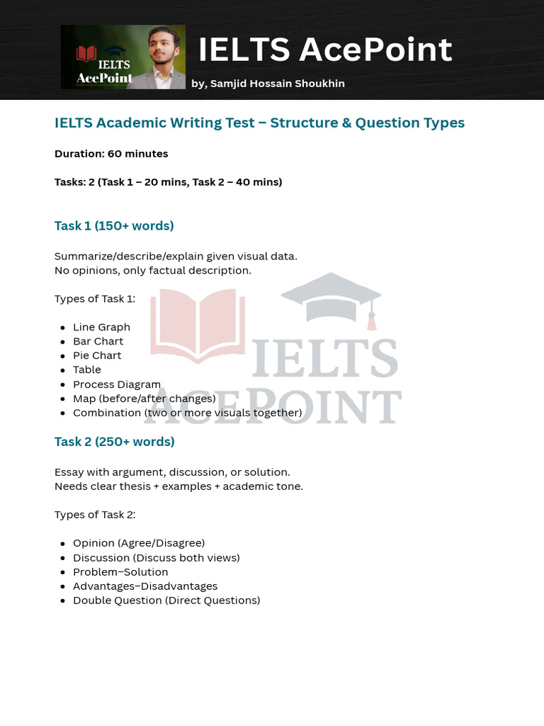 IELTS AcePoint Writing Basics Note PDF | PDF
