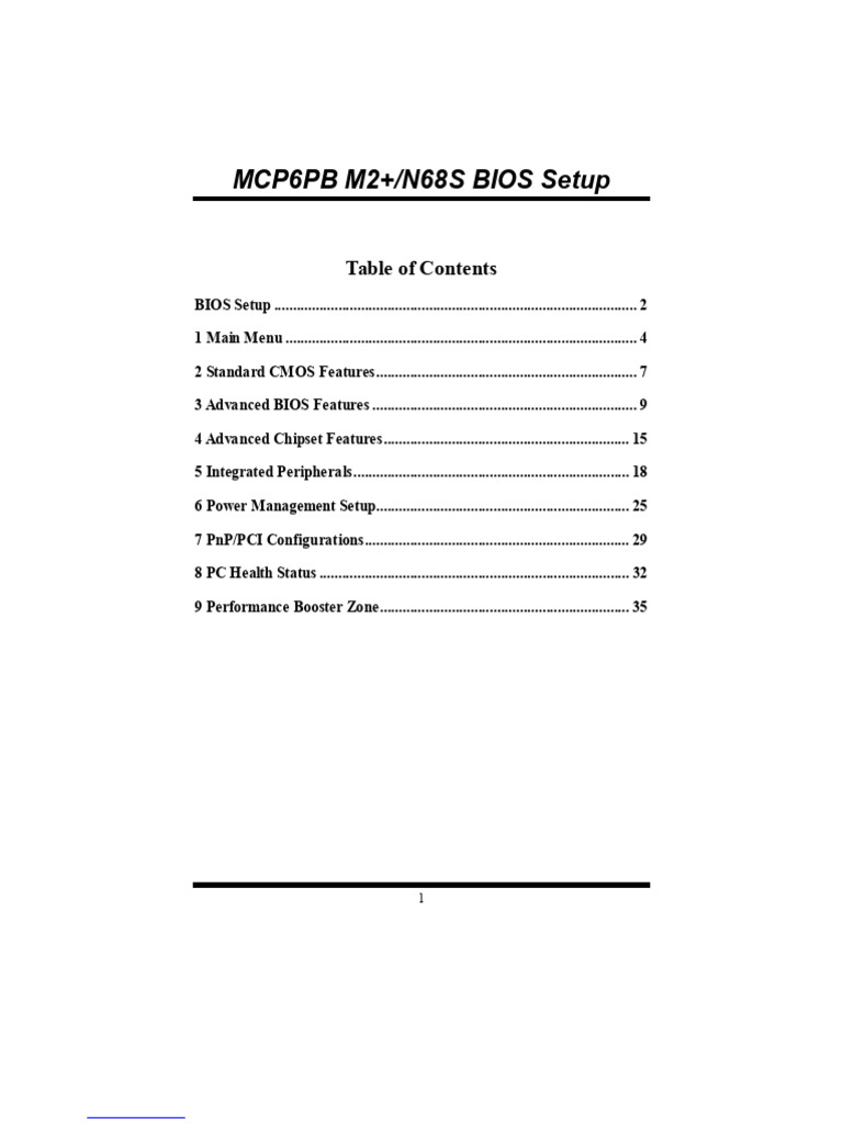 MCP6PB M2+/N68S BIOS Setup Guide | PDF | Bios | Booting