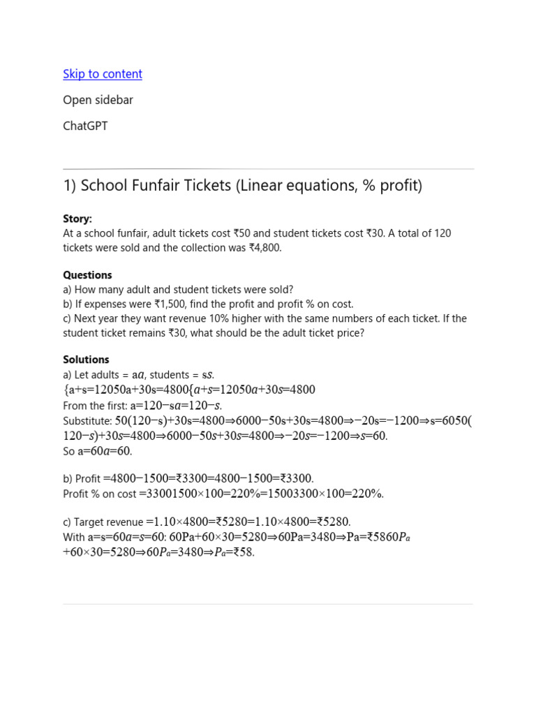 Case Study Based Questions Class 8 | PDF | Interest | Volume