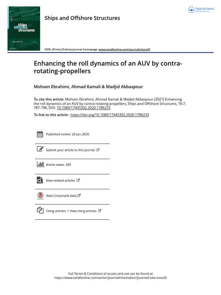Enhancing The Roll Dynamics of An AUV by Contra-Rotating-Propellers ...