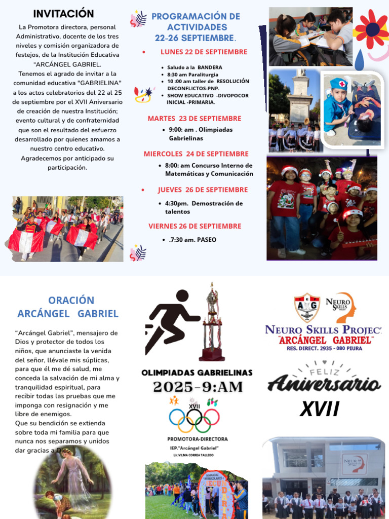 Triptico Aniversario 2025 | PDF