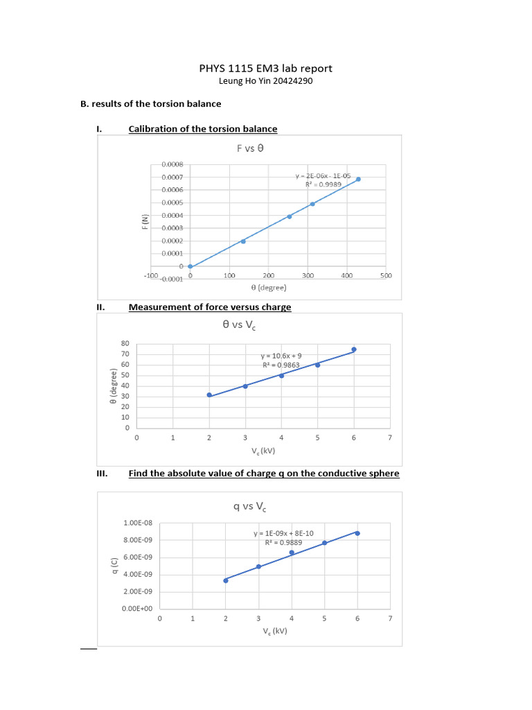 PHYS 1115 EM3 Lab Report | PDF | Quantity | Physical Quantities