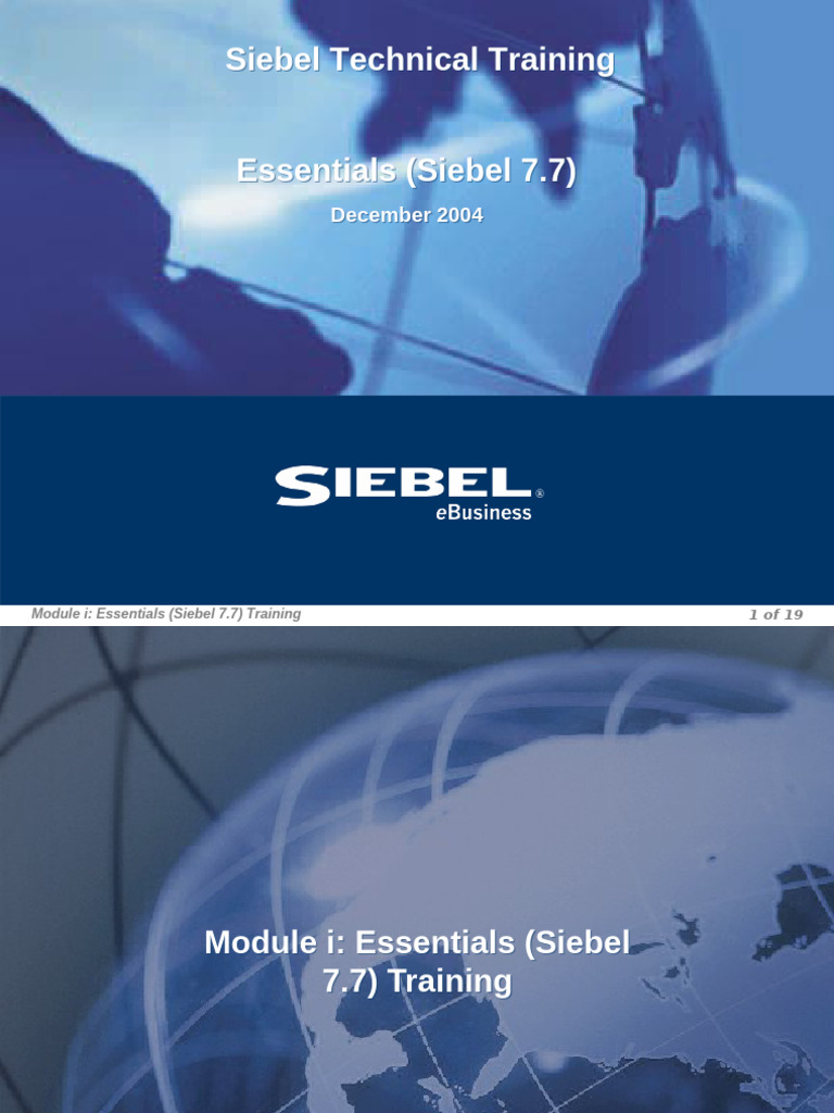 00ESS - Essentials (Siebel 7.7) Training | PDF | Databases | Interface (Computing)