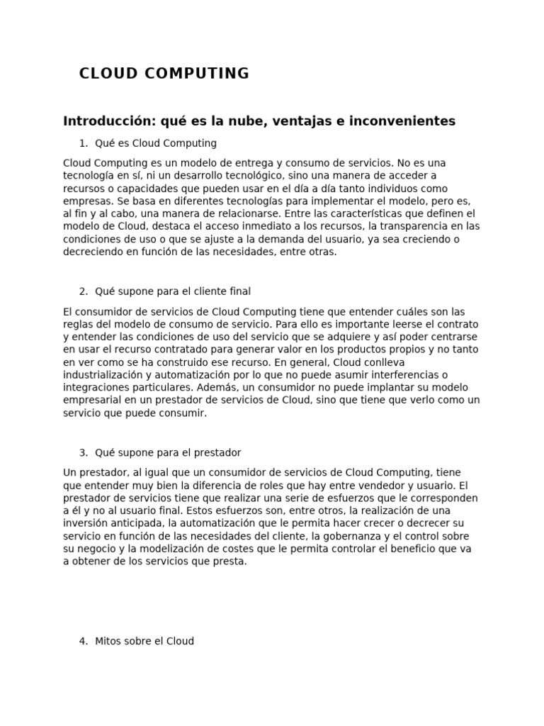 Cloud Computing | PDF | Computación en la nube | Software como servicio