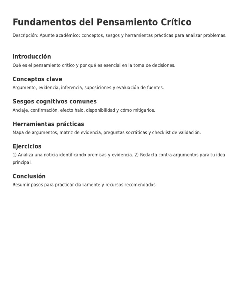 01 Pensamiento Critico | PDF