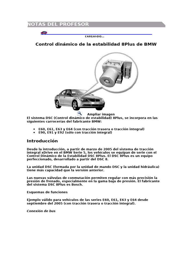 Control Dinámico de Estabilidad BMW 8Plus | PDF | Sistema de freno ...