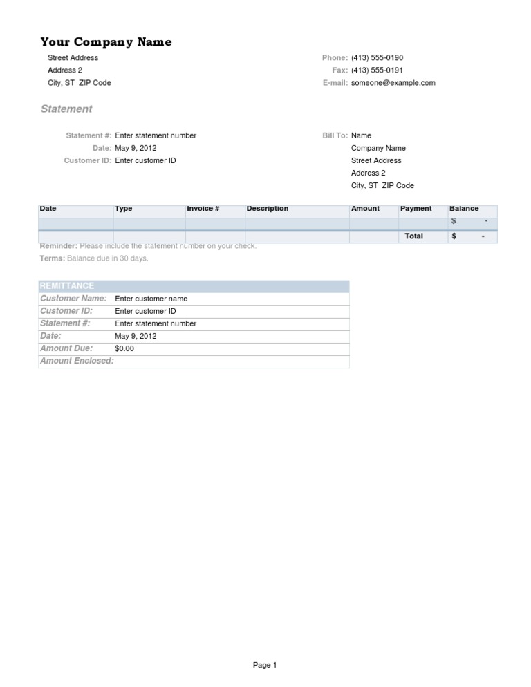 Billing Statement 1 | PDF