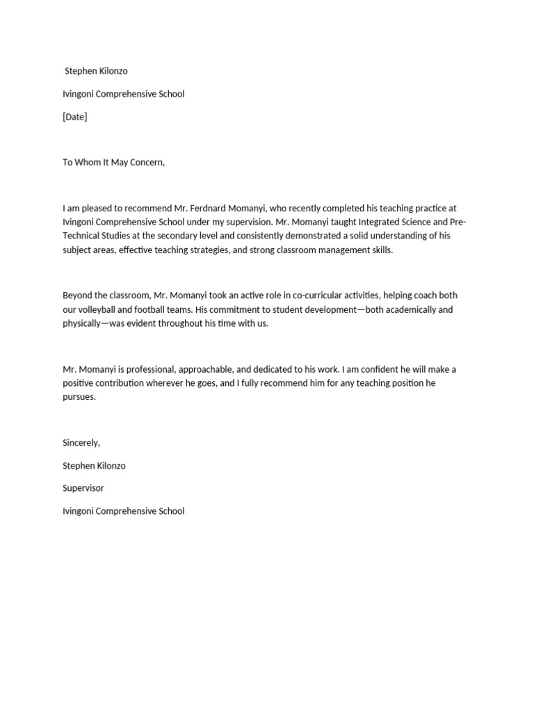 Recommendation Letter | PDF