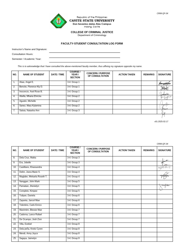 BSC 3 4 Student Consultation Log Form 1 | PDF | Chess Openings | Chess