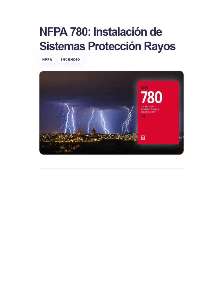 Nfpa 780 2023 Actualizacion Norma | PDF | Relámpago | Tormentas
