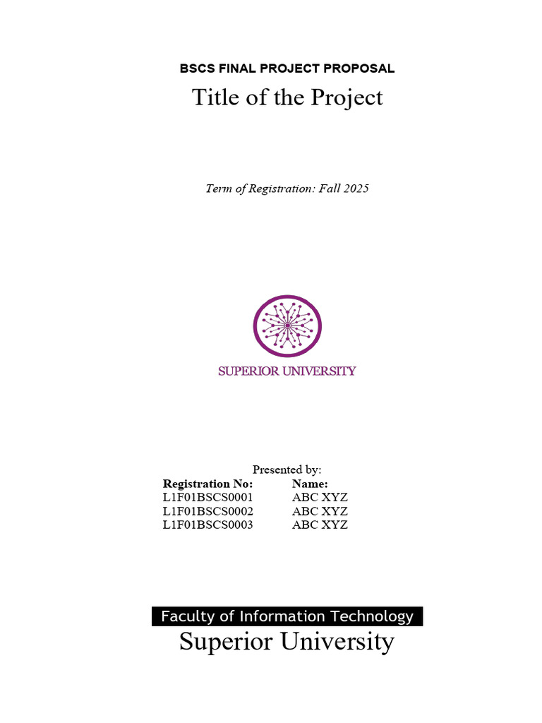 BSCS Project Proposal for Fall 2025 | PDF | Computing | Computer Science