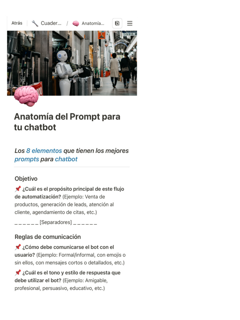 Elementos Clave del Prompt para Chatbots | PDF | Internet Bot | Informática