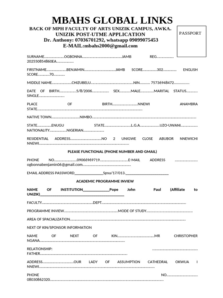 Ogbonna Benjamin Unizik Affiliate | PDF | Vocational Education ...