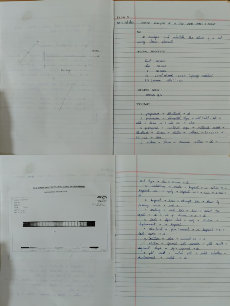 Ansys Lab Record 1 To 3 | PDF | Mechanical Engineering | Applied And ...