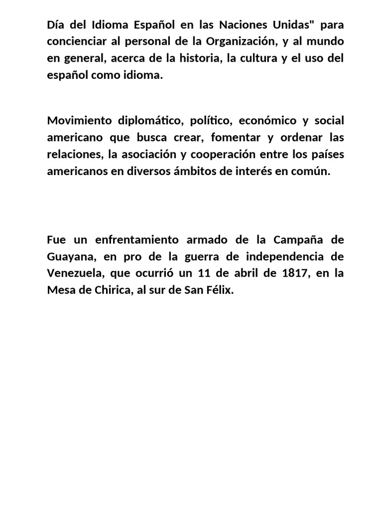 Día Del Idioma Español en Las Naciones Unidas | PDF