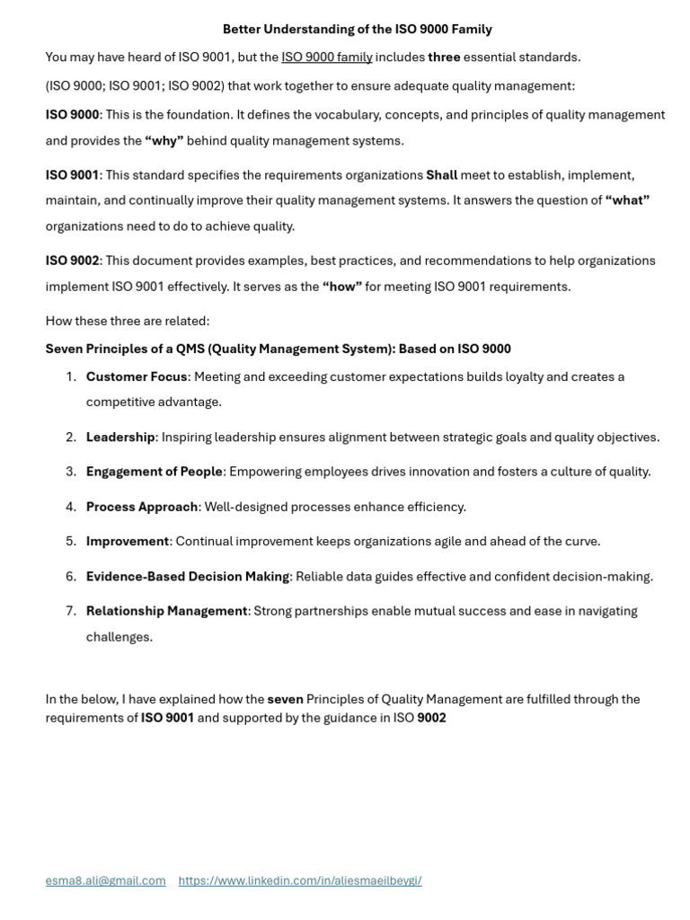 Understanding ISO 9000 Standards Overview | PDF | Quality Management ...