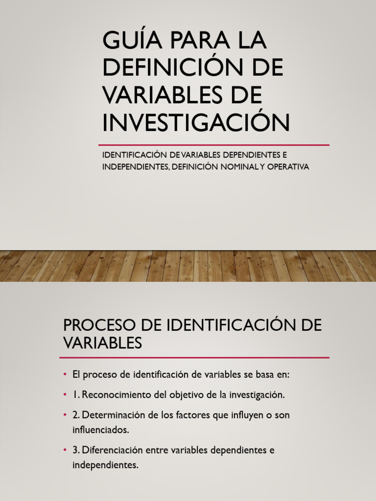 Guia Definicion Variables Investigacion | PDF