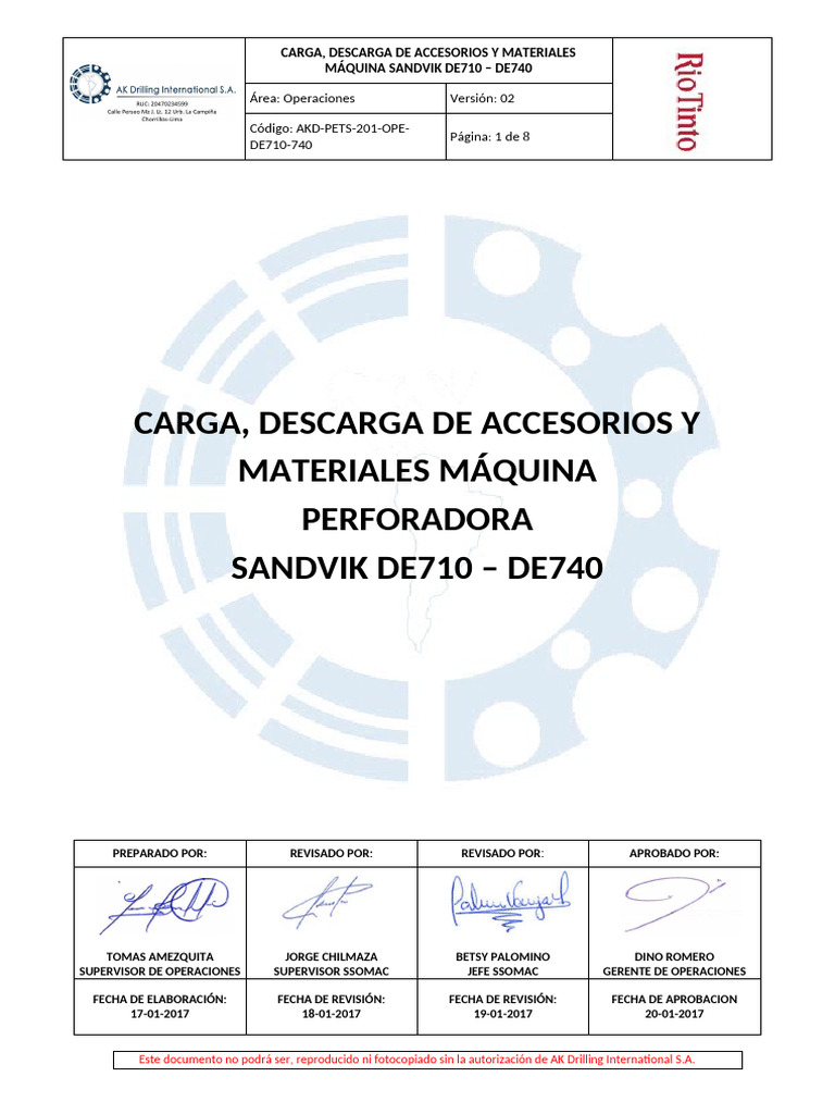 AKD-P-201-OPE-ED710-740 Carga y descarga de accesorios y materiales de ...