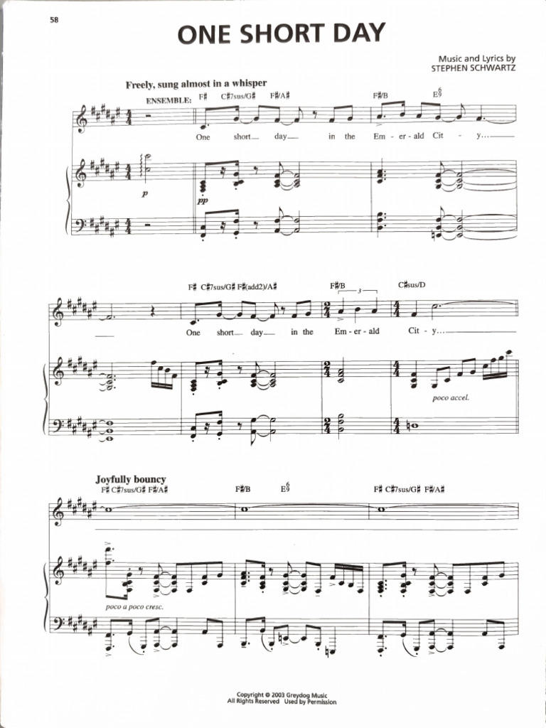 One Short Day - Wicked | PDF