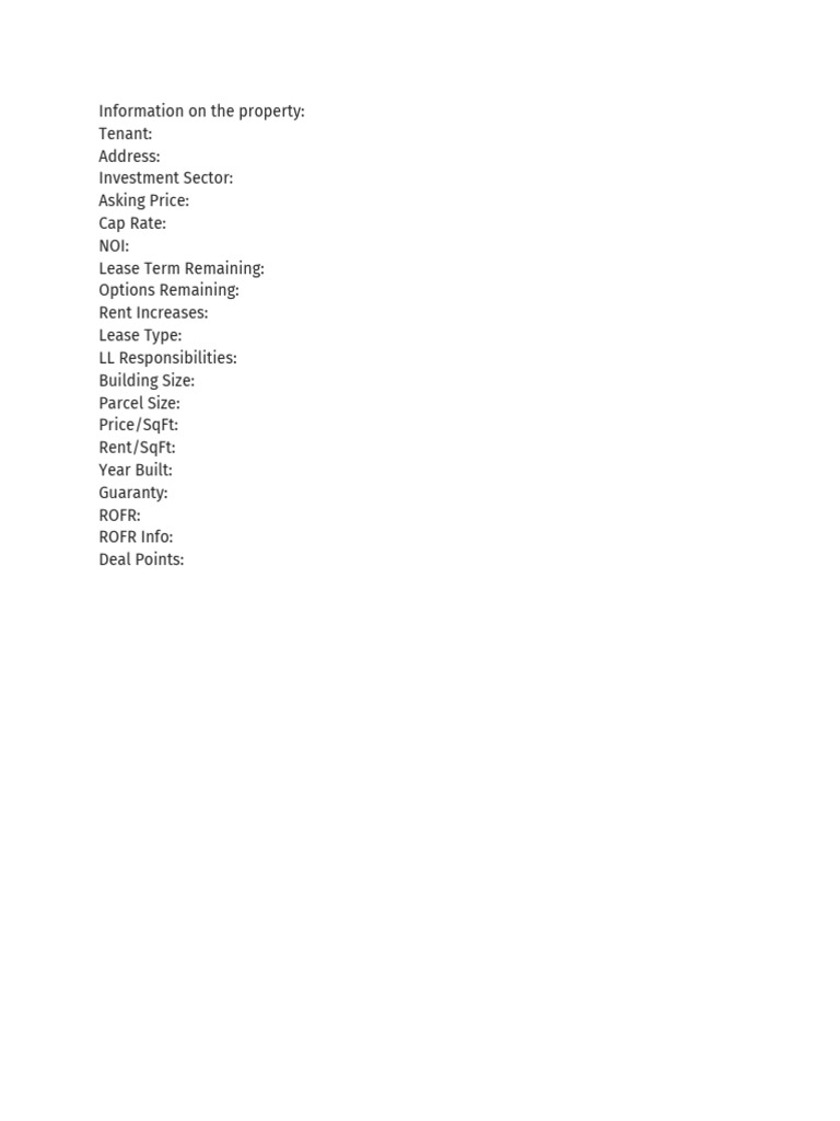 CRE Deal Template | PDF