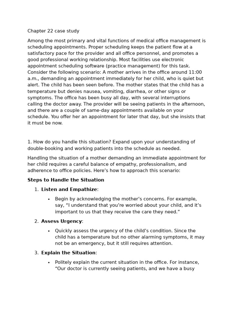 ch 22 med 110 case study | PDF | Empathy | Occupational Burnout