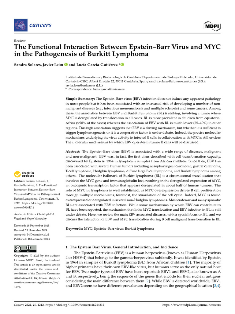 Burkitt 3 | PDF | Myc | Virus