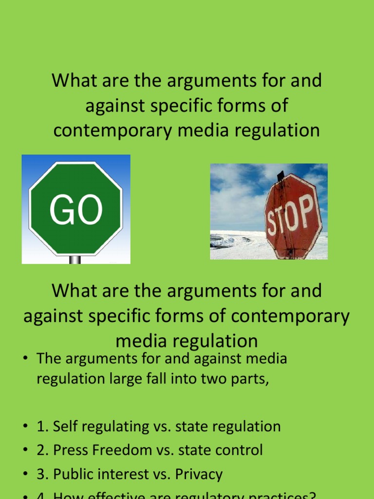 Media Regulation: Pros and Cons Explained | PDF | Public Sphere ...