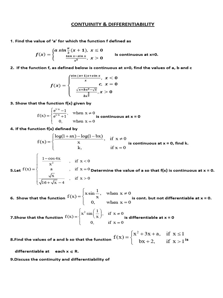 Continuity and Differentiability | PDF | Chess Theory | Chess