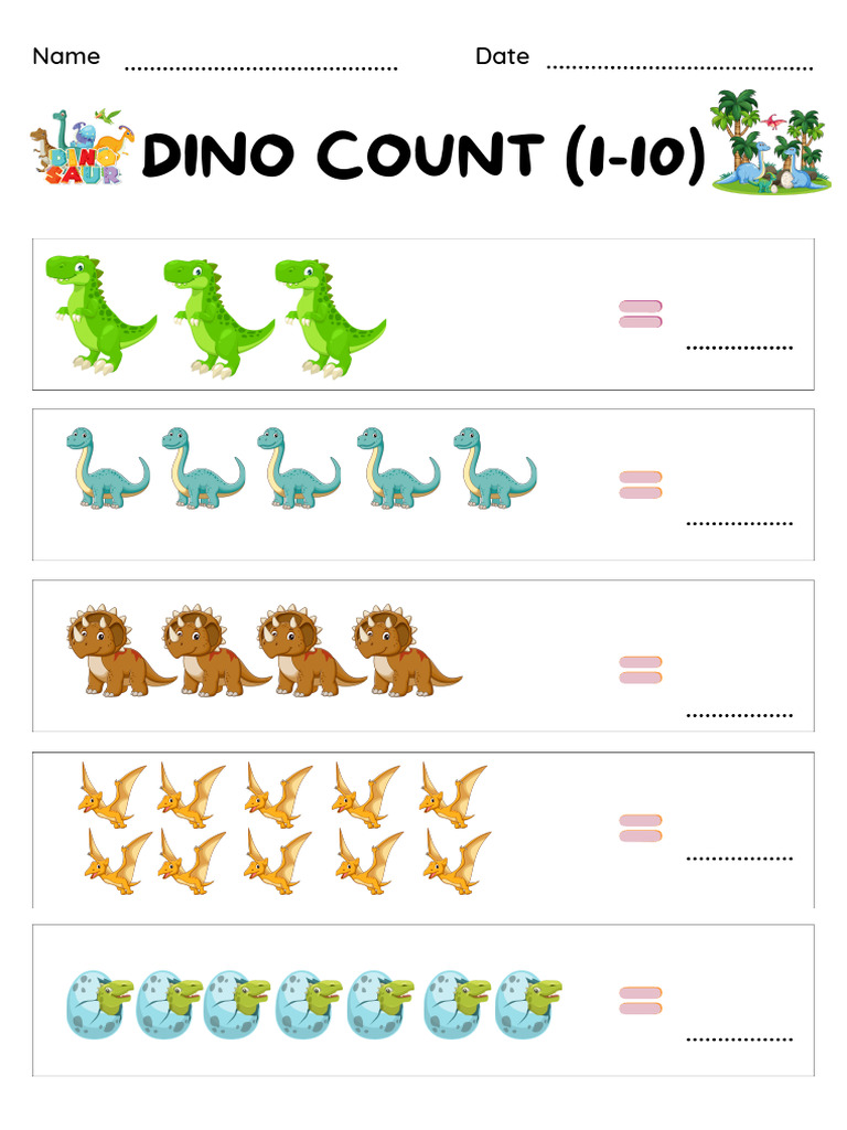 Dino Count (1-10) | PDF