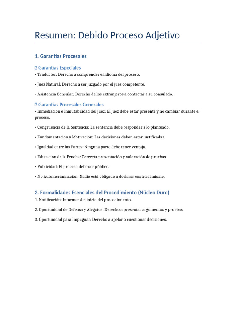 Debido Proceso Adjetivo | PDF
