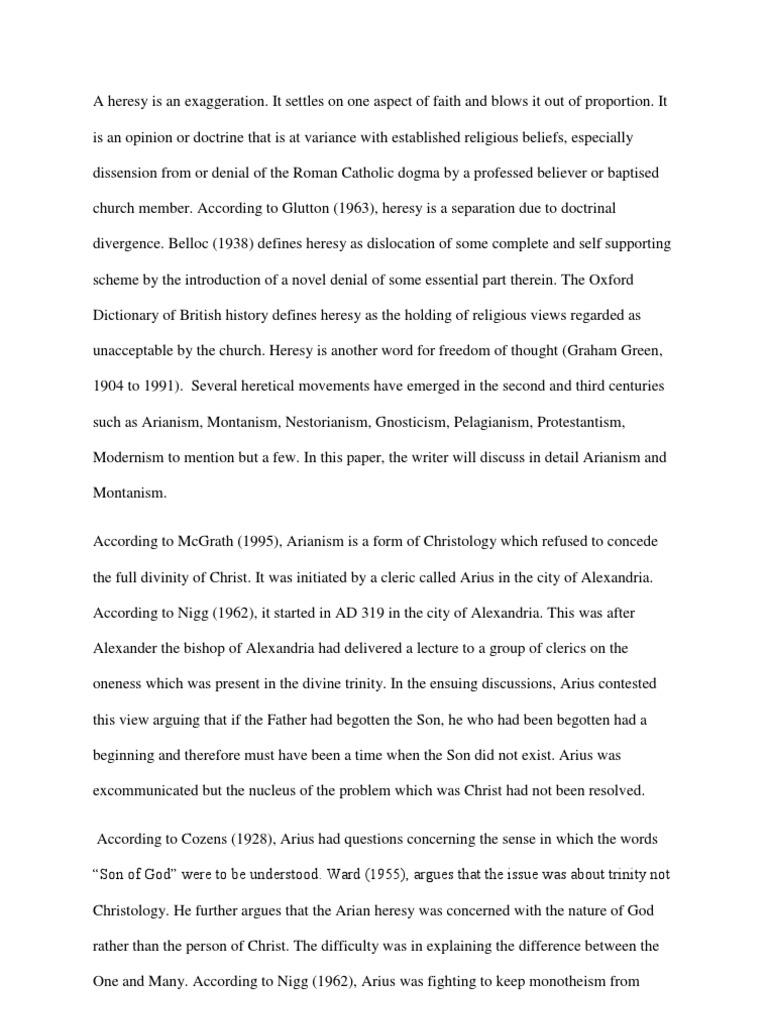 Assignment | PDF | Arianism | Heresy